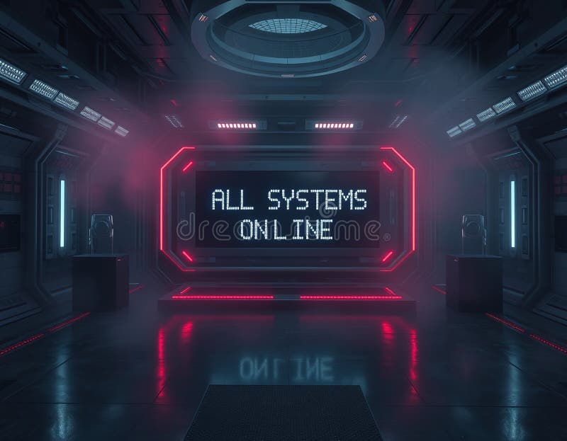 All systems online stock illustration. Illustration of controller ...