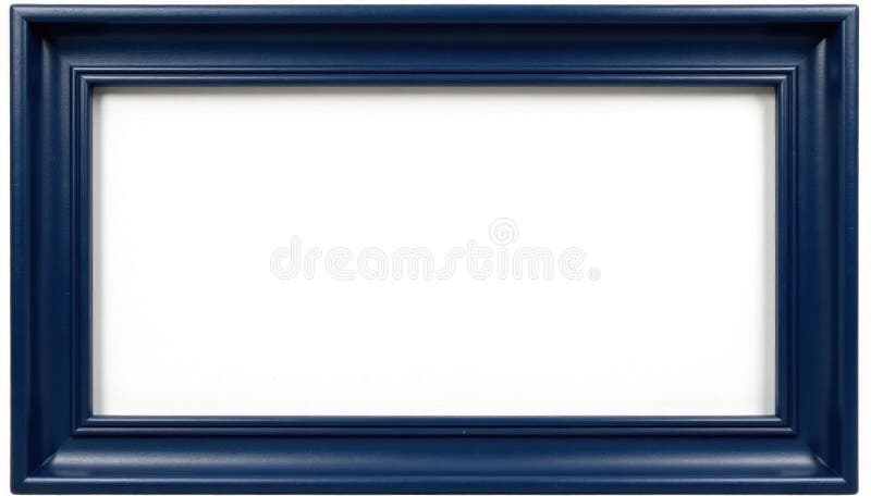 Dark Navy Blue Rectangular Picture Frame, Isolated on White ...