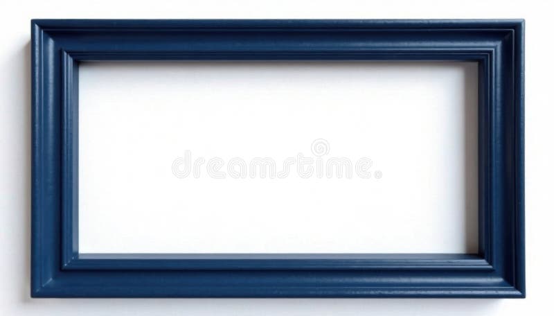Dark Navy Blue Rectangular Picture Frame, Isolated on White , Photo ...