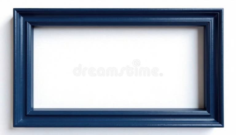 Dark Navy Blue Rectangular Picture Frame, Isolated on White , Photo ...