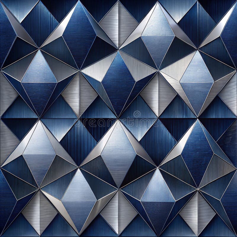 Dark Navy Blue Silver Abstract Geometric Background Stock Illustration ...