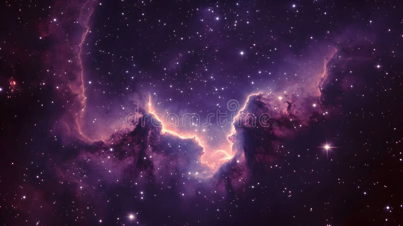 Cosmic Nebula Stellar Clouds Purple Galaxy Space Background AI ...