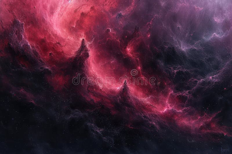 Dark Nebula in Endless Void of Space Extreme Closeup. Generative AI ...