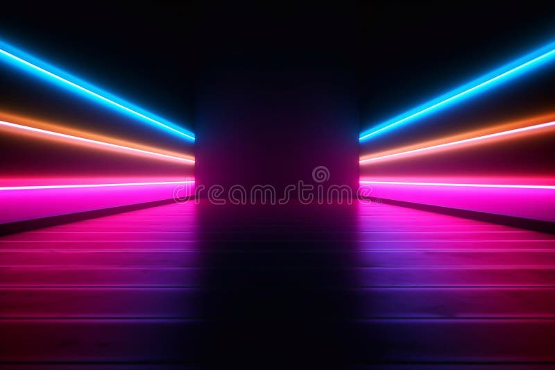 Dark neon background. stock illustration. Illustration of business ...