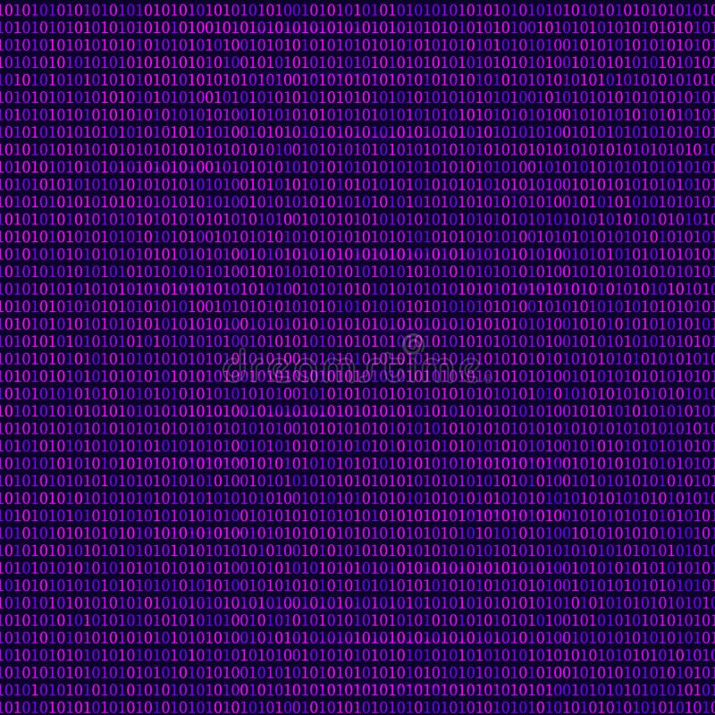 Dark Net Concept Vector Illustration. Binary Code Bright Blue and Magenta Background ...