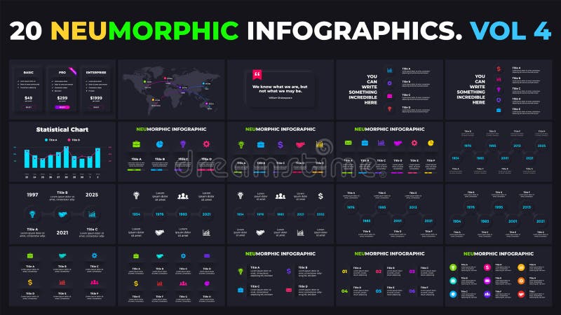 Neumorphic Line Chart. Vector Infographic Graph. 3 Options ...