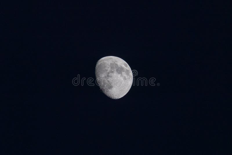 Dark Night Around a Partial Moon with Light and Shadow Stock Image ...