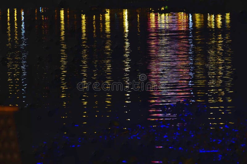 Blurred Colorful Light Reflection on Water Surface with River Waves ...