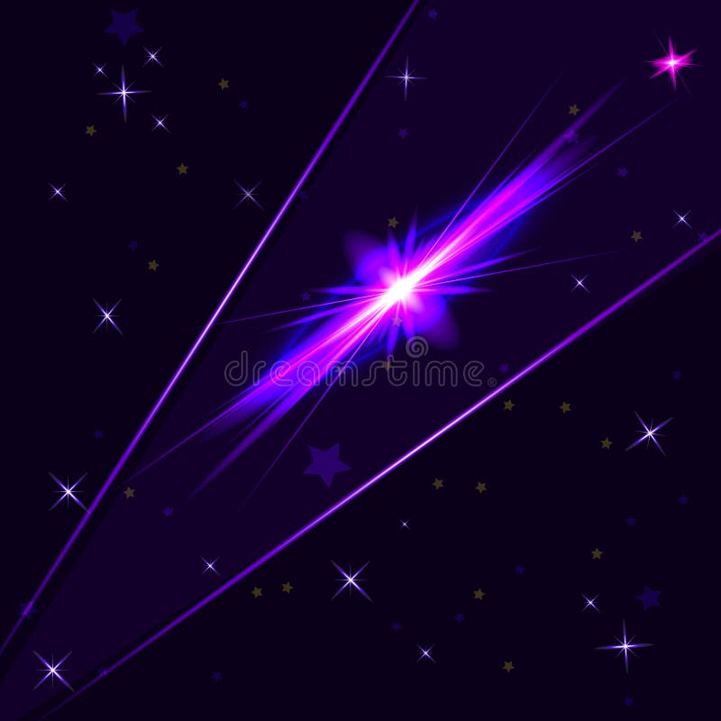 Dark Night Sky with Bright Flash and Many Stars Stock Vector ...