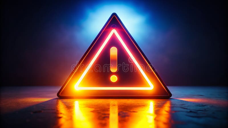 Dark Night Warning Triangle with Exclamation Mark a Powerful Safety ...