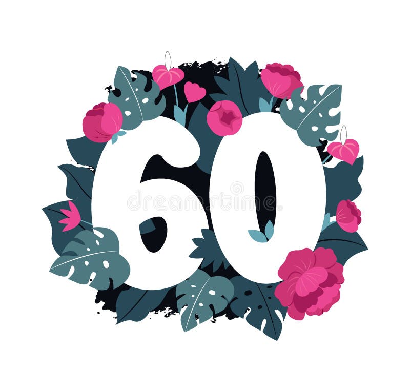 The Dark 60 Number for Happy Birthday, Party Stock Vector ...