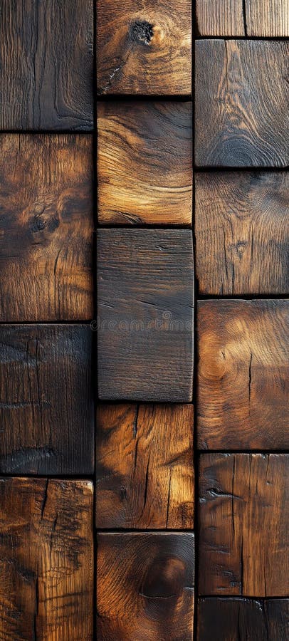Dark Oak Planks Create a Rustic Wall Backdrop Emphasizing Natural ...