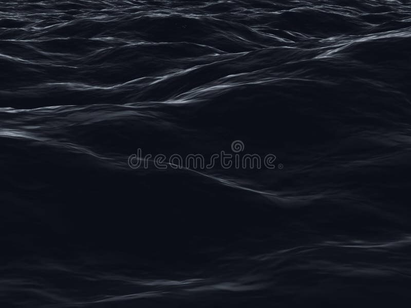 Dark Ocean Surface with Large Waves Stock Illustration - Illustration ...