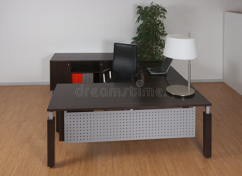 Dark office desk stock photo. Image of managers, color - 10645286