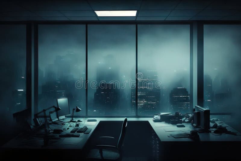 DARK OFFICE FORECAST stock illustration. Illustration of blurry - 271996298