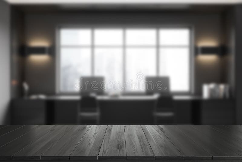 Dark Office Room Interior with Good Display for Advertising Stock ...