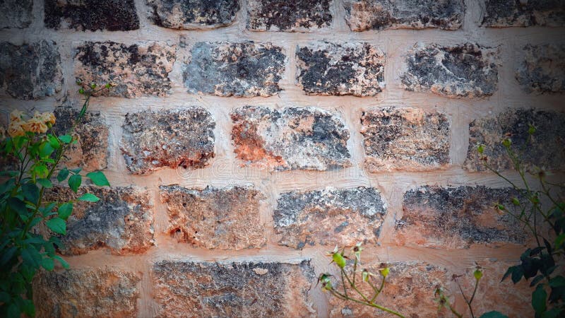 Dark Old Historical Wall. Historic Building. Ancient Wall Made of Stone ...