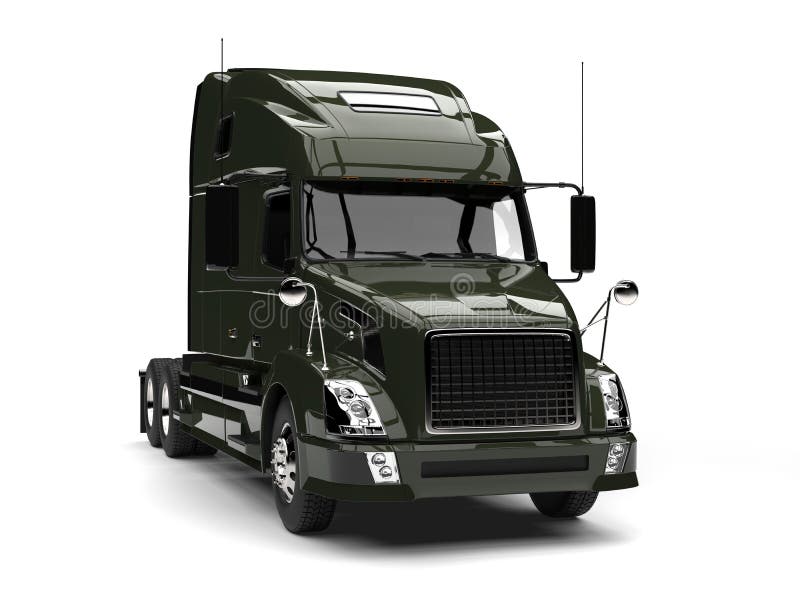 Olive Green Semi Trailer Truck Stock Illustrations – 12 Olive Green ...