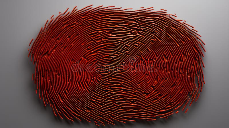 Dark Orange Fingerprint Impression Stock Illustration - Illustration of ...