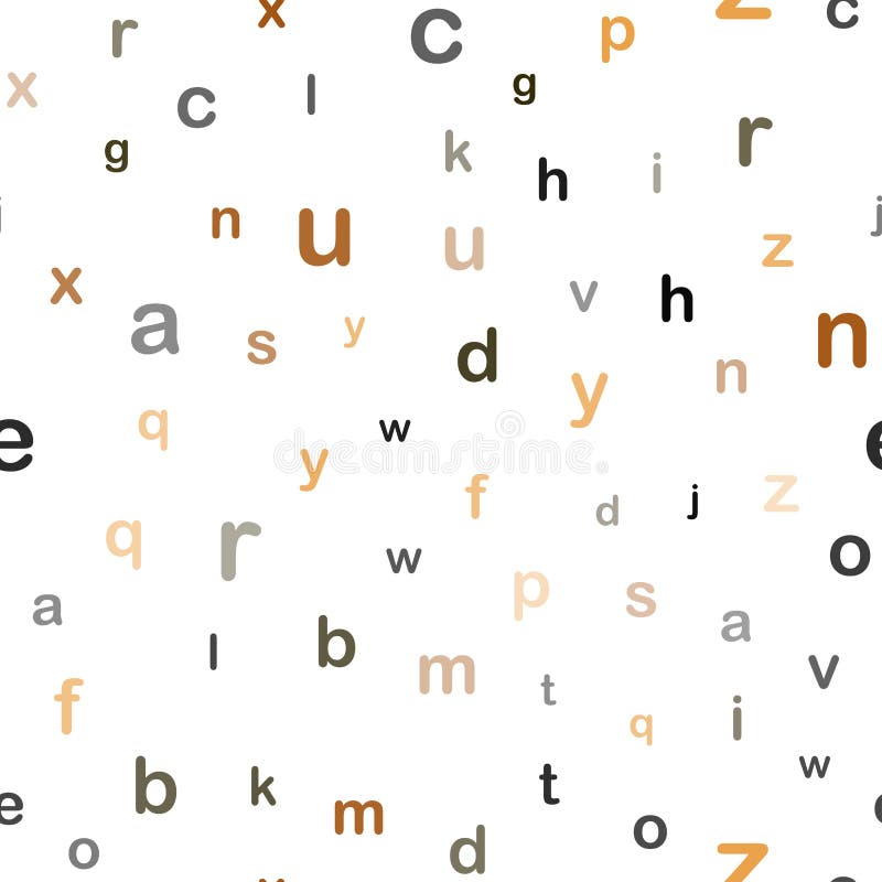 Dark Orange Vector Seamless Layout with Latin Alphabet. Stock Vector ...