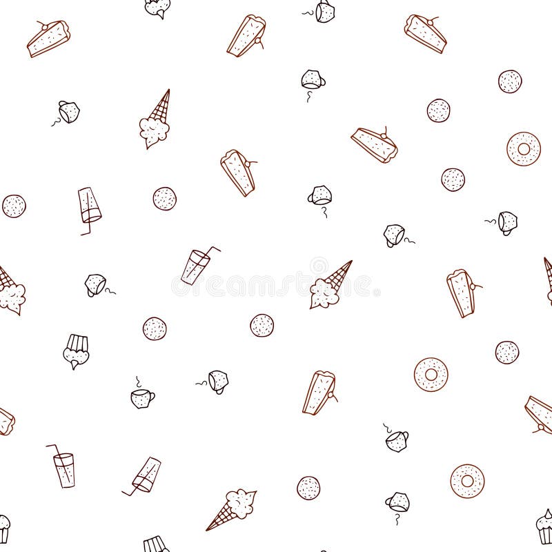 Dark Orange Vector Seamless Layout with Restaurant Food. Stock Vector ...