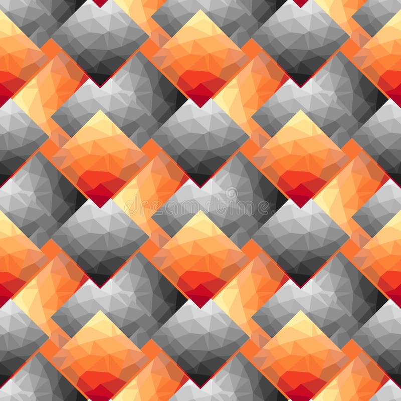 Dark Orange, Yellow Vector Low Poly Texture Seamless Pattern. a Sample ...