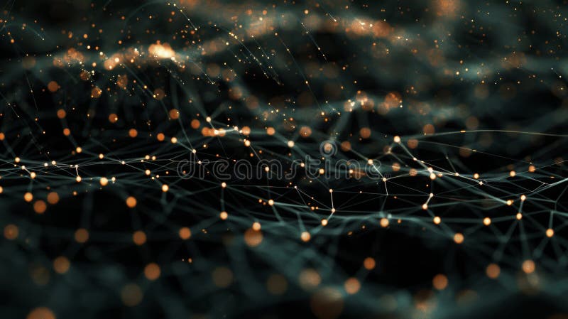 Dark Outline of a Network Under Protection. Stock Illustration ...