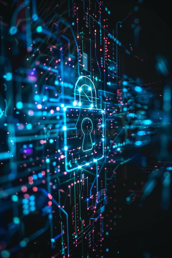 Dark Outline of a Secure Digital Framework. Stock Illustration ...