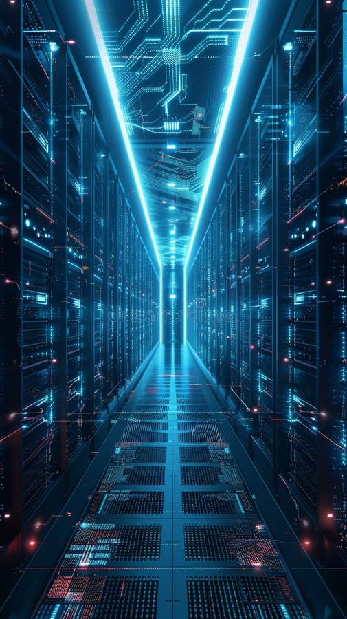 Dark Outline of a Secure Digital Infrastructure. Stock Illustration ...