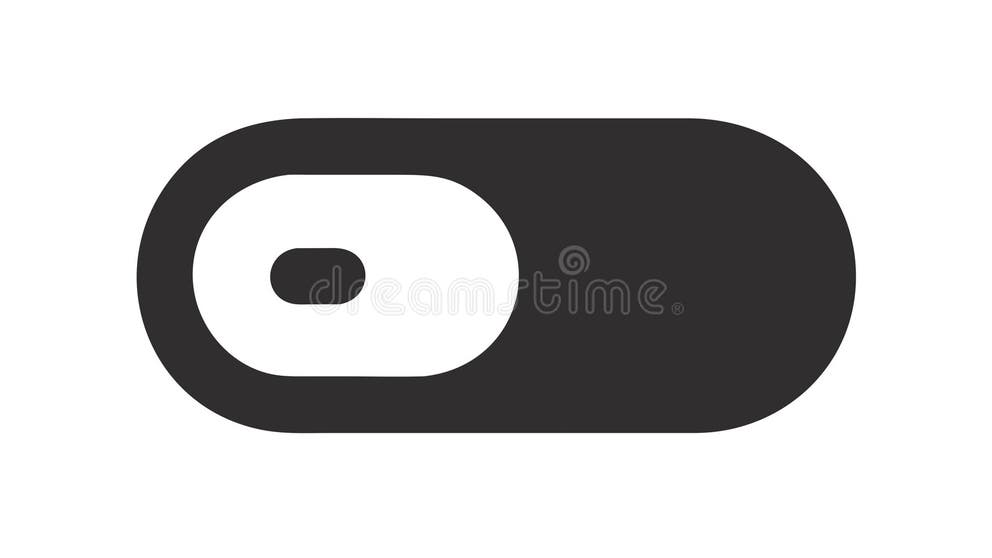 Dark Oval Toggle Switch Icon in Off Position, UI Element, Vector Design Generative AI Stock ...