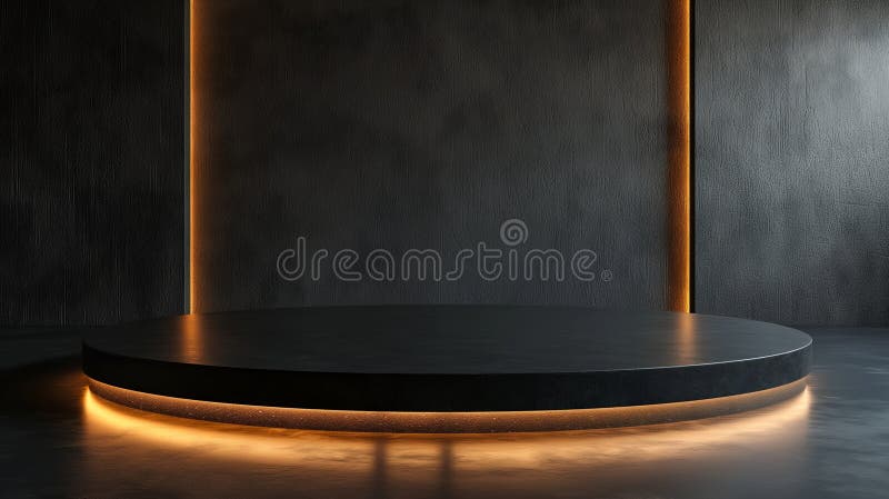 Dark Palette Stage with Orange Light Stock Illustration - Illustration ...