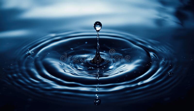 Dark Panorama of Water Ripples from a Single Drop, Featuring an ...