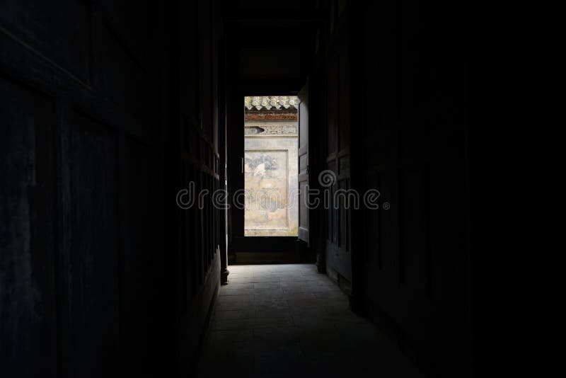 Dark Passageway of Ancient Chinese Building Stock Photo - Image of ...