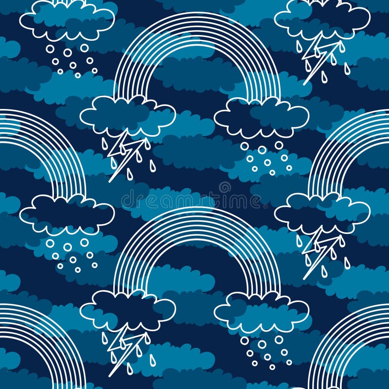 The Dark Pattern of Rain, Snow and the Rainbow. Stock Vector ...