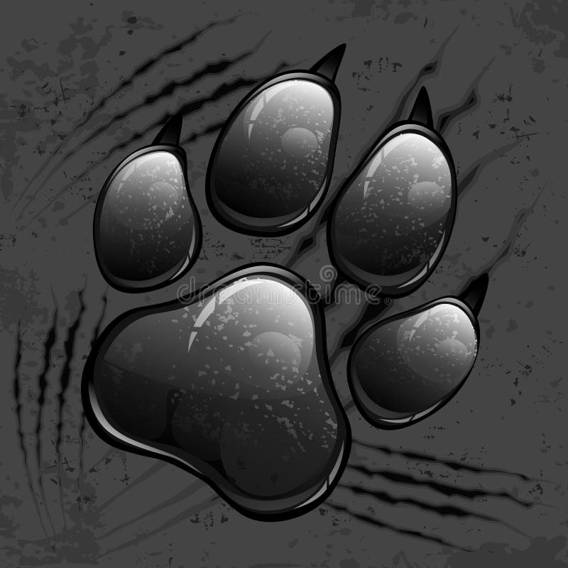 Dark Paw Print And Scratches Royalty Free Stock Photo - Image: 26111545