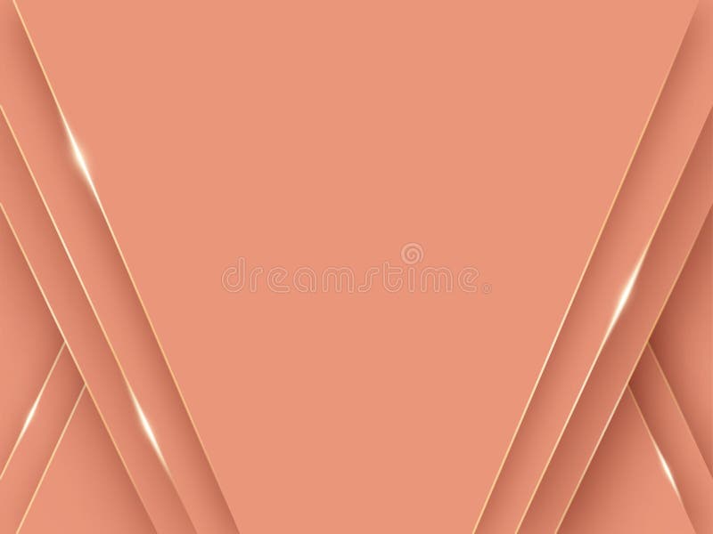 Dark Peach Paper Layer Cut Background with Golden Edges, Light Stock ...
