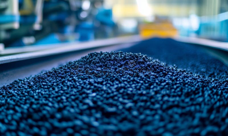 Dark Pebbles are Stored in a Metallic Container within an Industrial ...