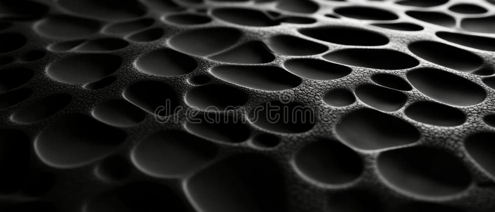 Dark Perforated Surface Abstract Background with Shadows and Intricate ...