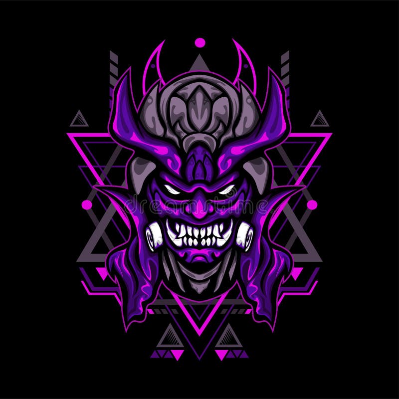 Red Demon Toxic Mask stock vector. Illustration of graphic - 171621954