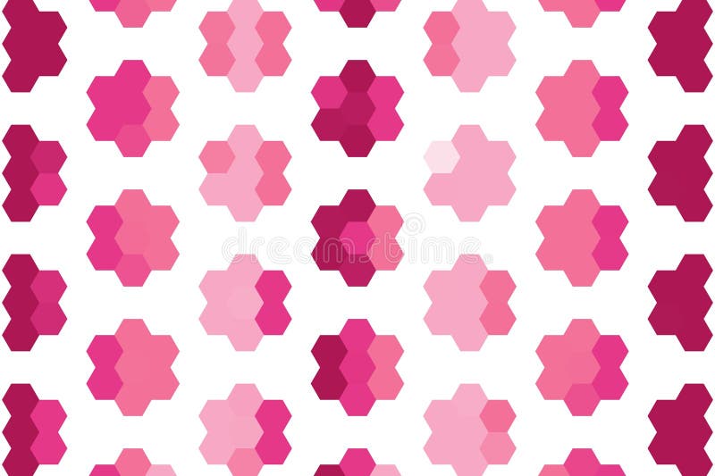 Dark Pink Hexagonal Flower Pattern with Geometric Petal-like ...