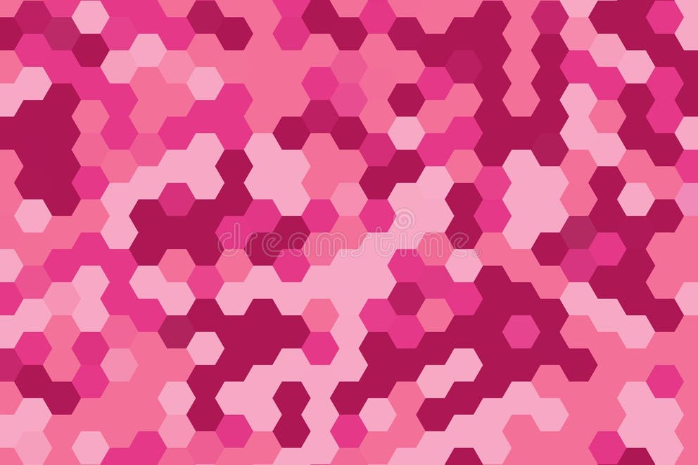 Dark Pink Hexagonal Pixelate Geometric Pattern with Structured ...