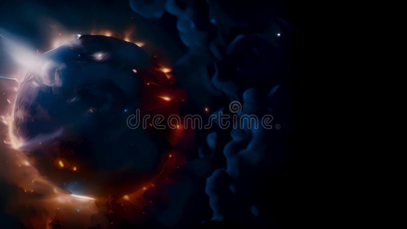 A Dark Planet Exploding in Space. Stock Video - Video of holes, super ...