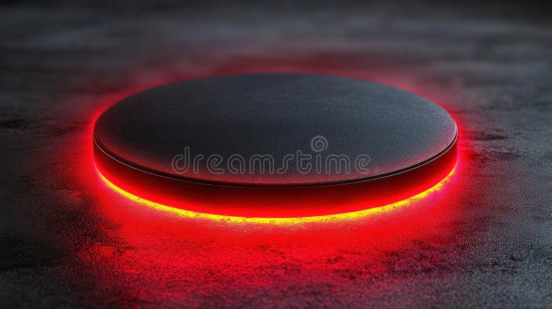Dark Platform, Red Light, Concrete, Glowing, Product Display ...