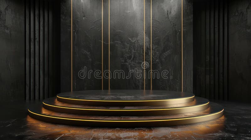 Dark Podium Backdrop for Presentations and Speeches Stock Illustration ...