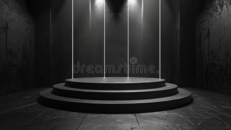Dark Podium Backdrop for Presentations and Speeches Stock Illustration ...
