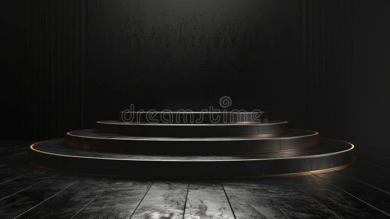 Dark Podium Backdrop for Presentations and Speeches Stock Illustration ...