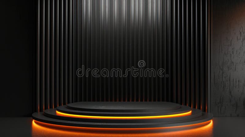 Dark Podium Backdrop for Presentations and Speeches Stock Illustration ...