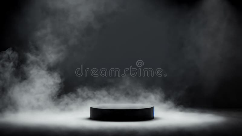 Dark Podium, Smoke Backdrop, Abstract Stage, Fog Spotlight. Dramatic ...