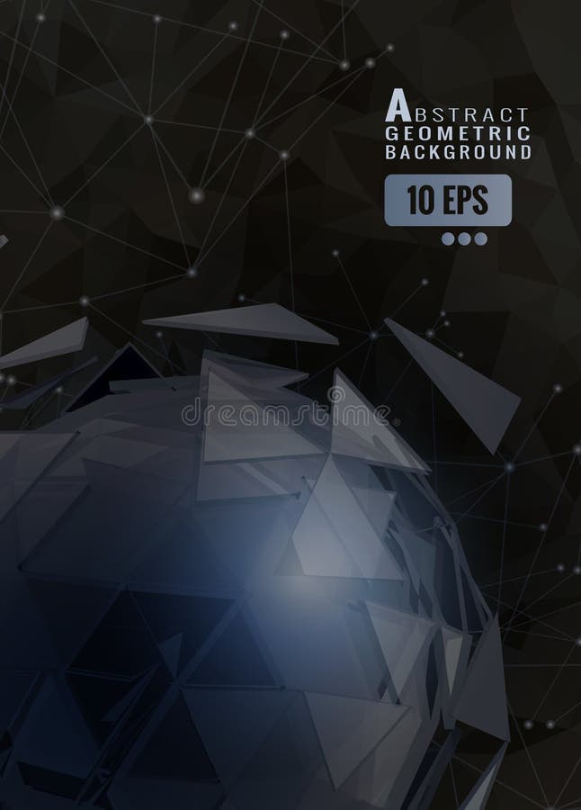 Triangle Sphere Glow on Polygonal Connected Dots BG Stock Vector ...