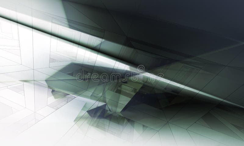 Dark Polygonal Structure and Wire-frame Lines, 3d Stock Illustration ...